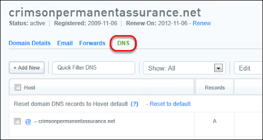 Setting Up Your DNS Records with Hover
